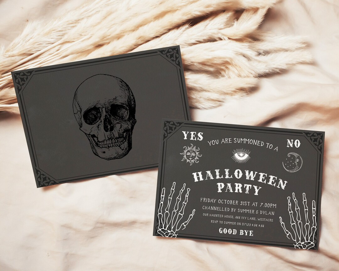 OUIJA Halloween Party Invitation, Editable Template, Adult Halloween ...