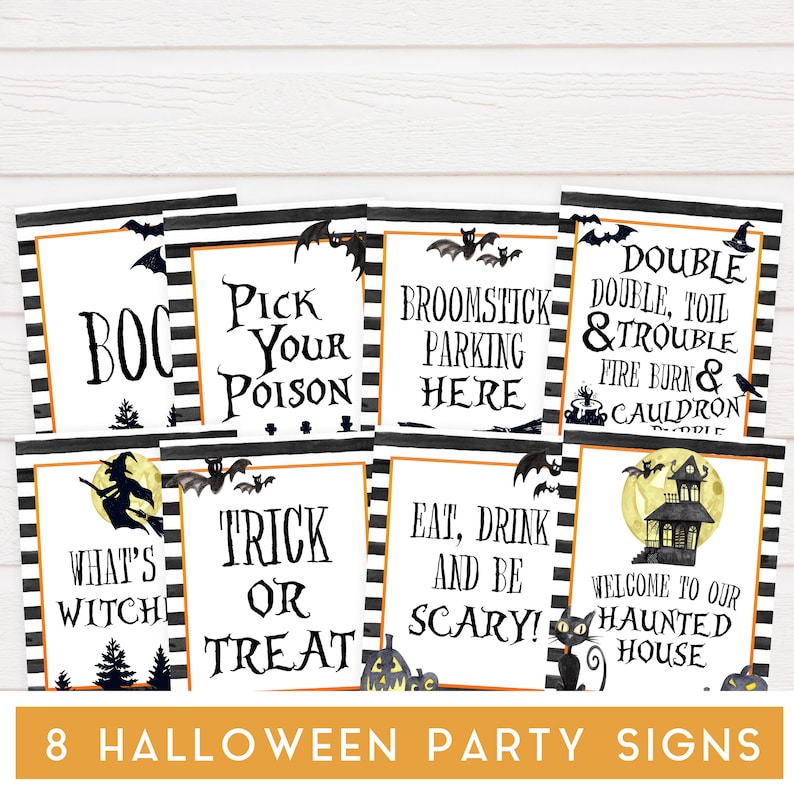 Halloween Party Signs Printable Halloween Party Decor - Etsy