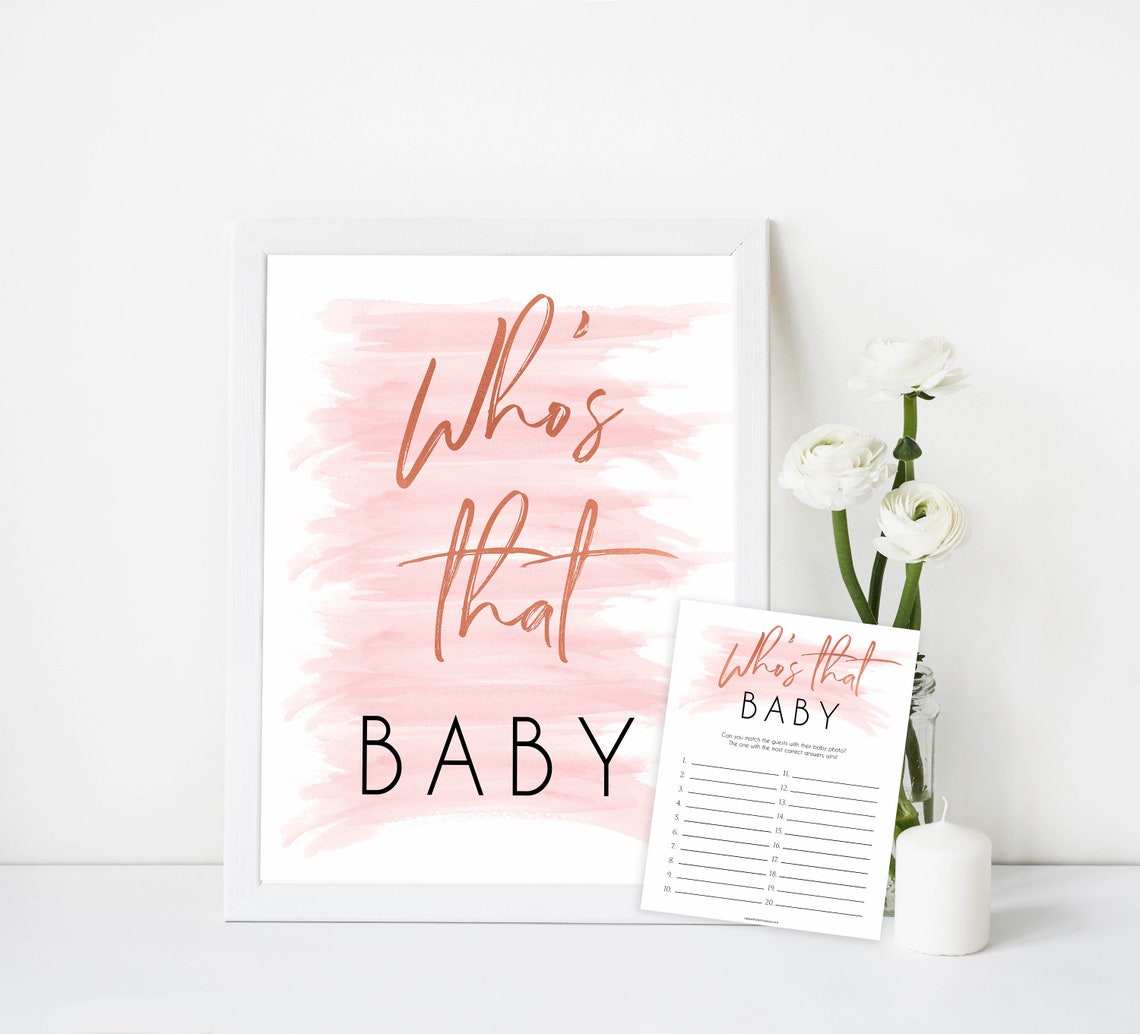 Whos That Baby Game Printable Baby Shower Games Pink | Etsy