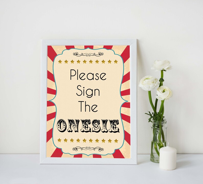 Circus Please Sign the Onesie Sign the Onesie Baby Shower | Etsy