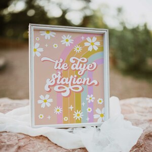 Groovy Birthday Party Decor Tie Dye Station 70' Daisy Sign Decor Groovy ...