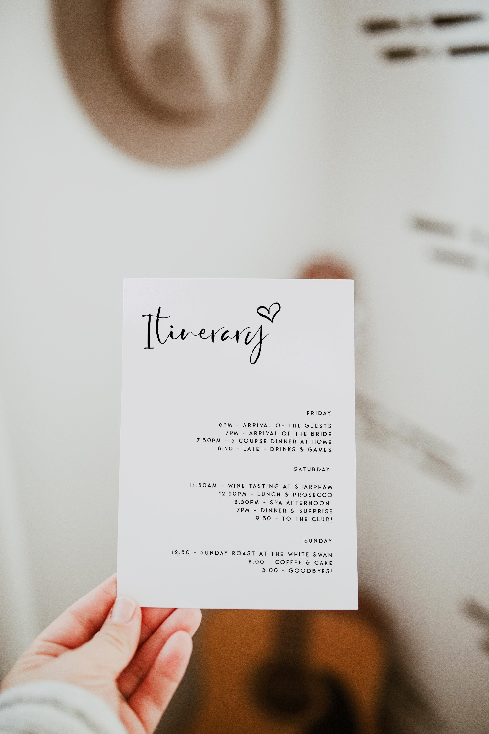 WILLOW Minimal Itinerary Template Bachelorette Weekend - Etsy