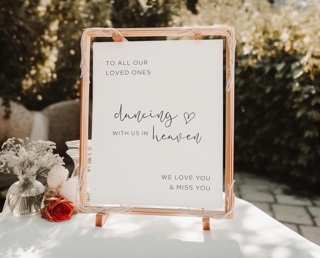 In Memory Table Sign, Wedding Memorial Sign, to Our Loved Ones Who Are ...