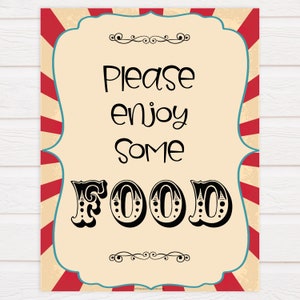 Circus Food Baby Shower Signs Carnival Food Baby Shower Sign - Etsy