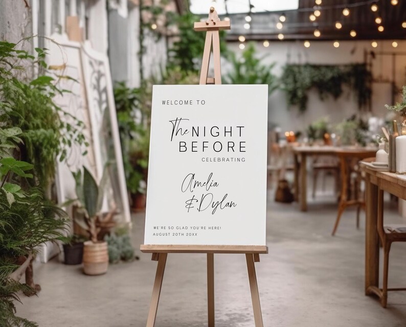 Editable the Night Before Welcome Sign, Editable Welcome Sign Template ...
