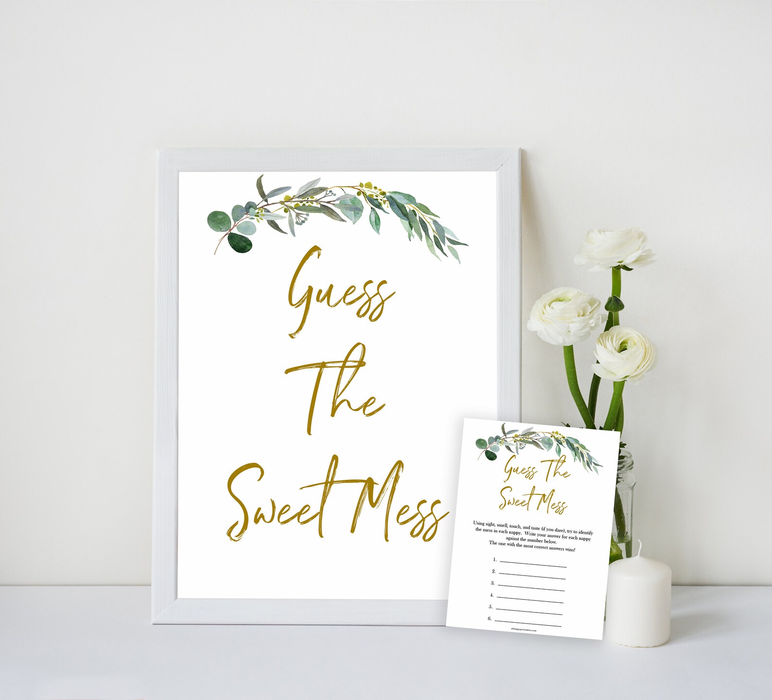 Floral Baby Shower Guess the Mess Game Printable Baby Shower - Etsy