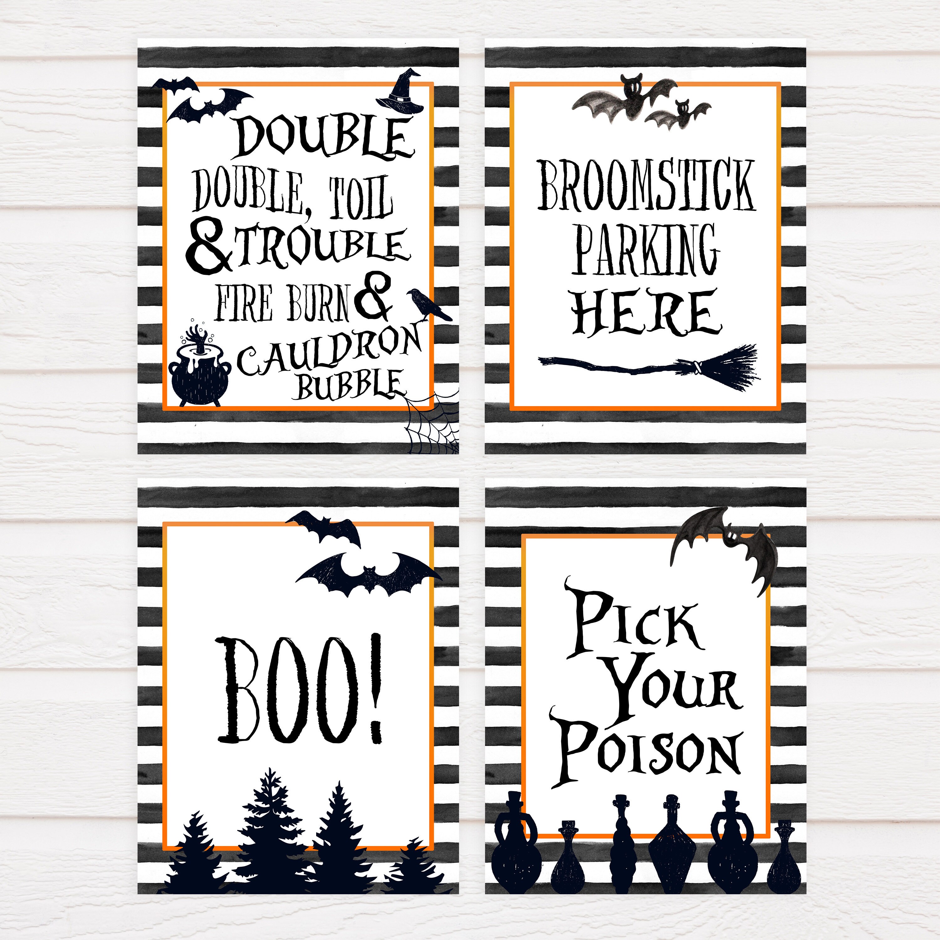 Halloween Party Signs Printable Halloween Party Decor - Etsy