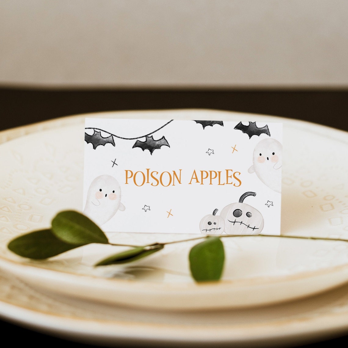 Kids Halloween Food Tent Printable Template, Ghosts, Halloween Party ...