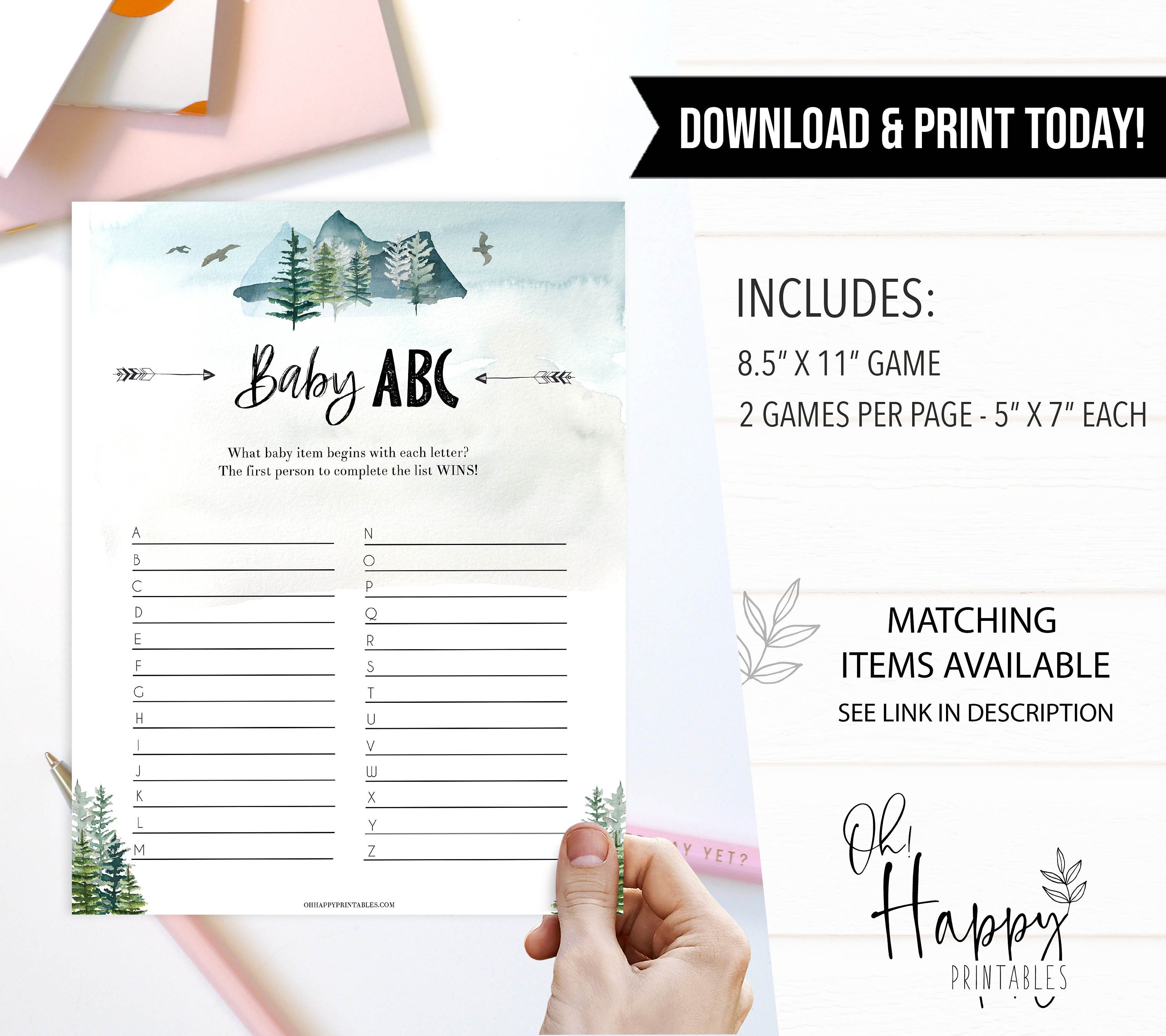 Baby ABC Game Baby Shower Game Printable Baby Shower Games | Etsy UK