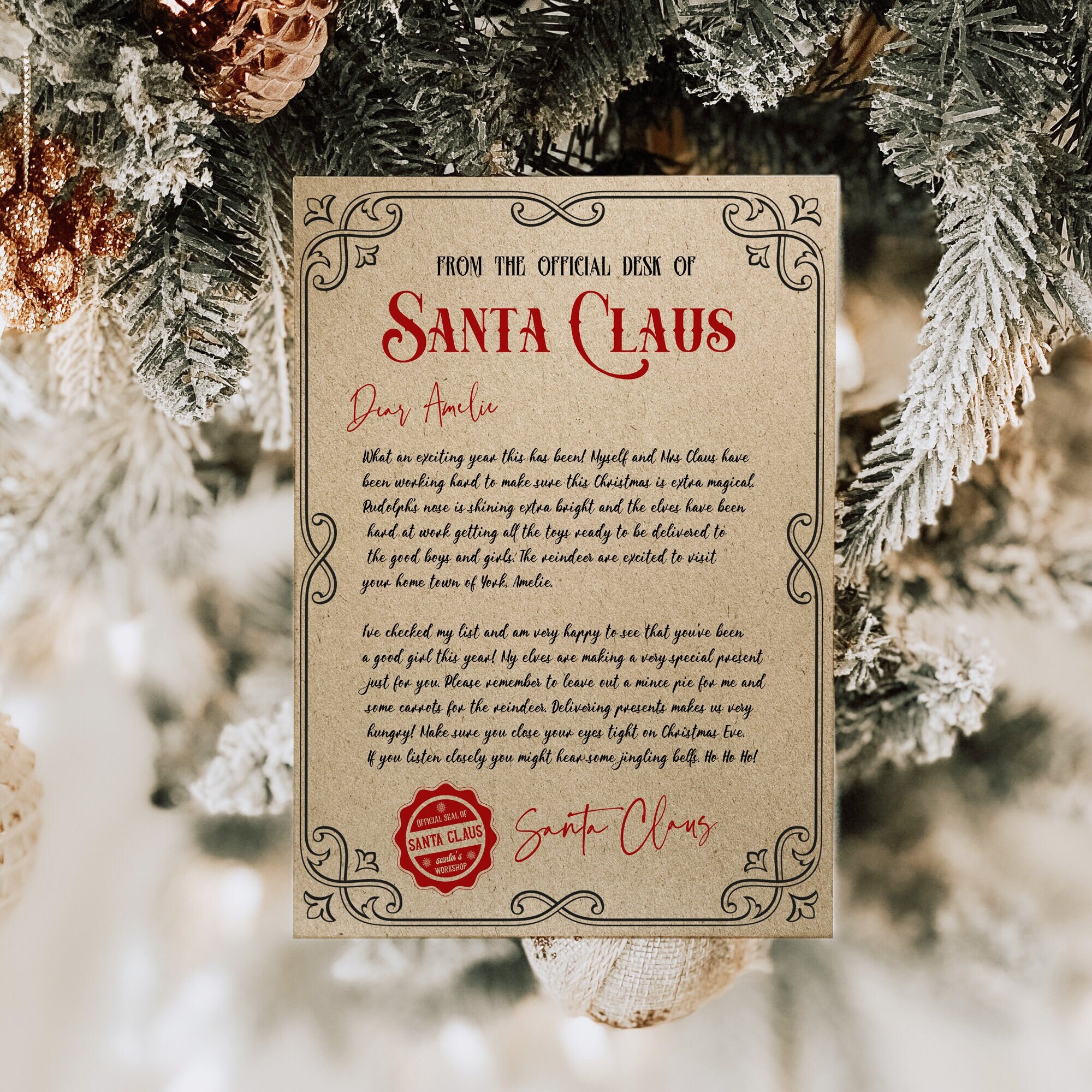 Letter From Santa Template, Certificate From Santa, EDITABLE Santas ...