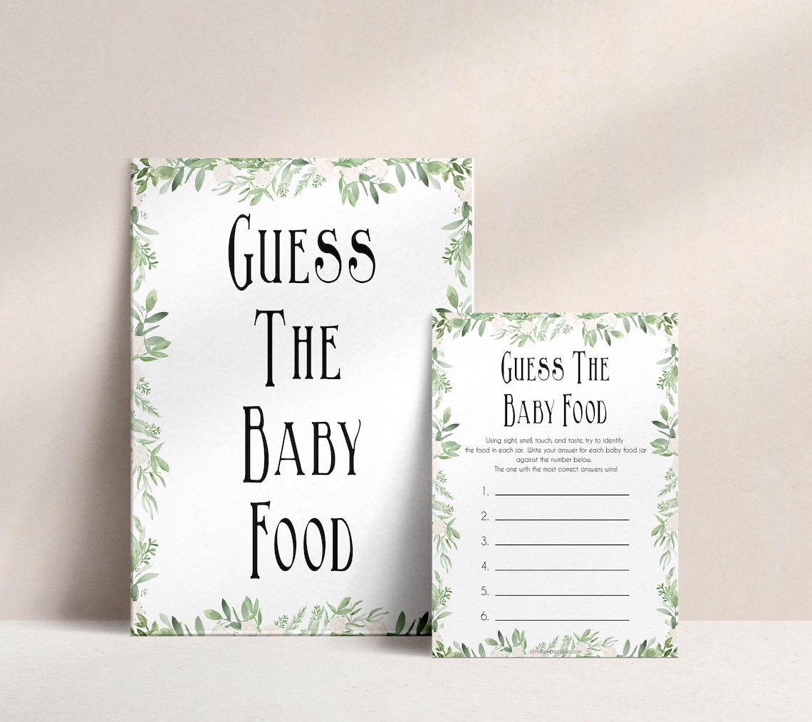 Guess the Baby Food Game Printable Baby Shower Games | Etsy