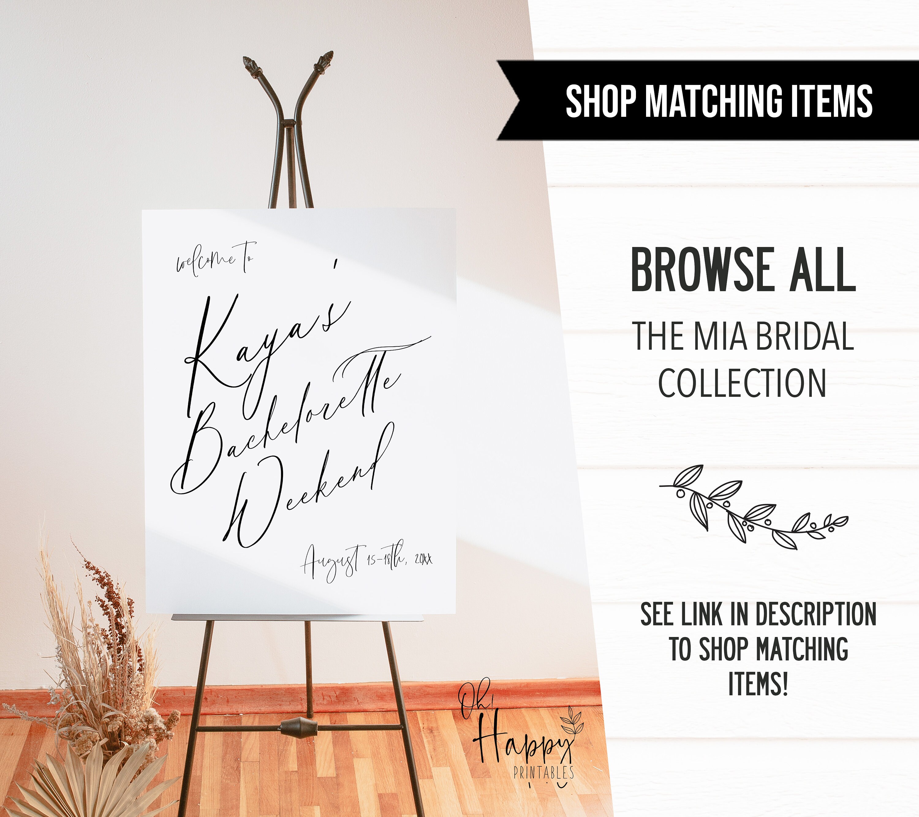 MIA Calligraphy Itinerary Template, Bachelorette Itinerary, Editable ...
