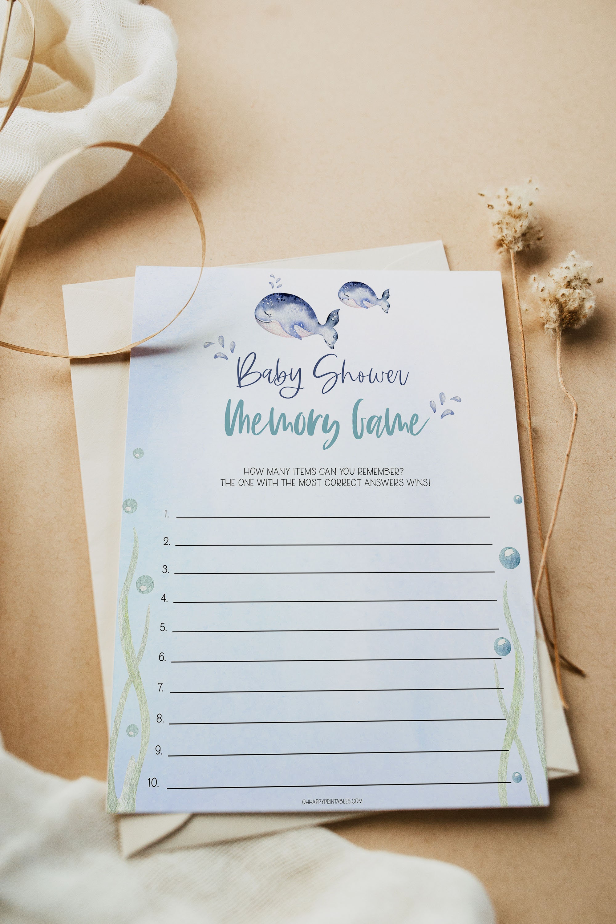 Find The Guest Whale Baby Shower Games Find The Guest Baby Game Whale ...