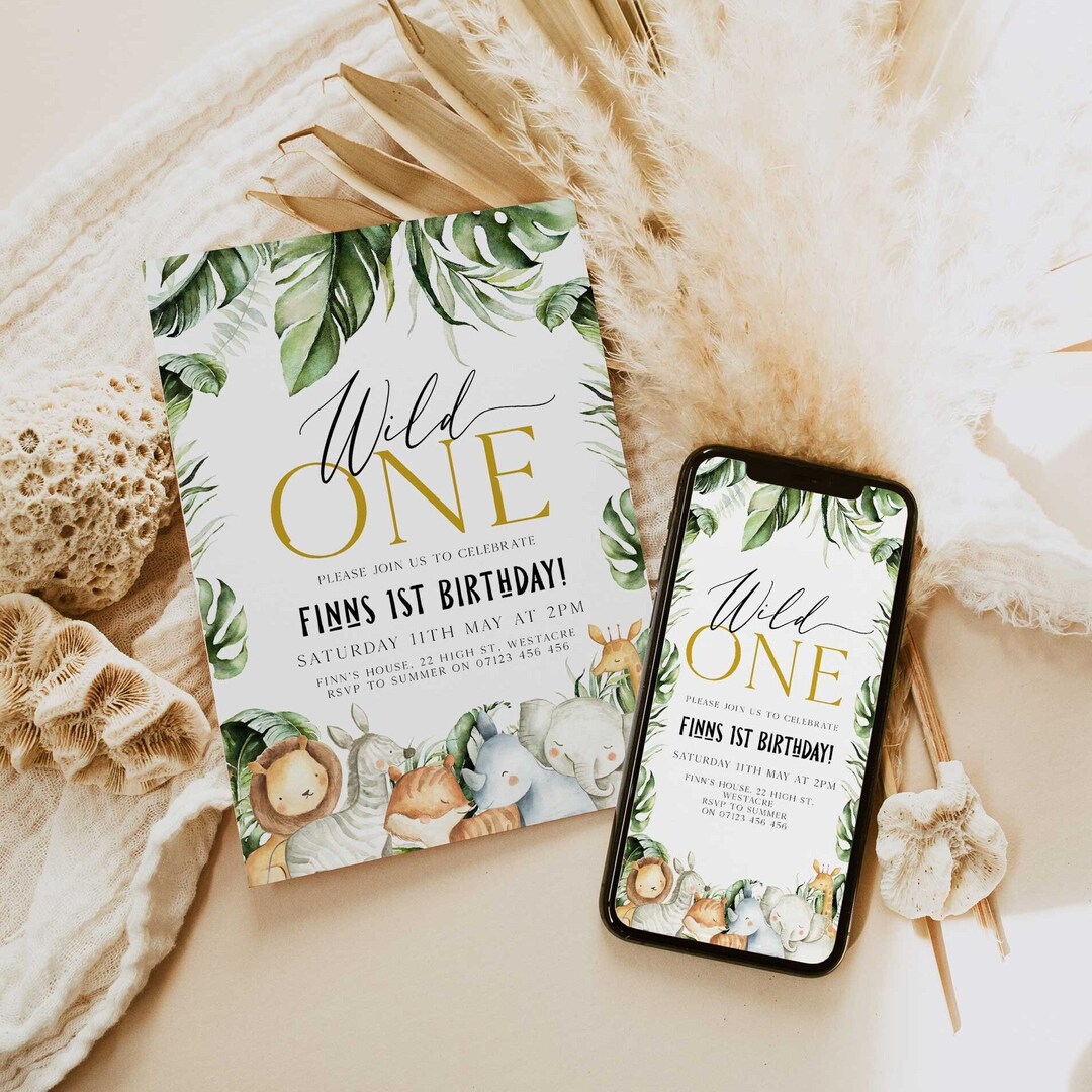 Wild One Birthday Boy Invitation, EDITABLE Wild One Invitation ...