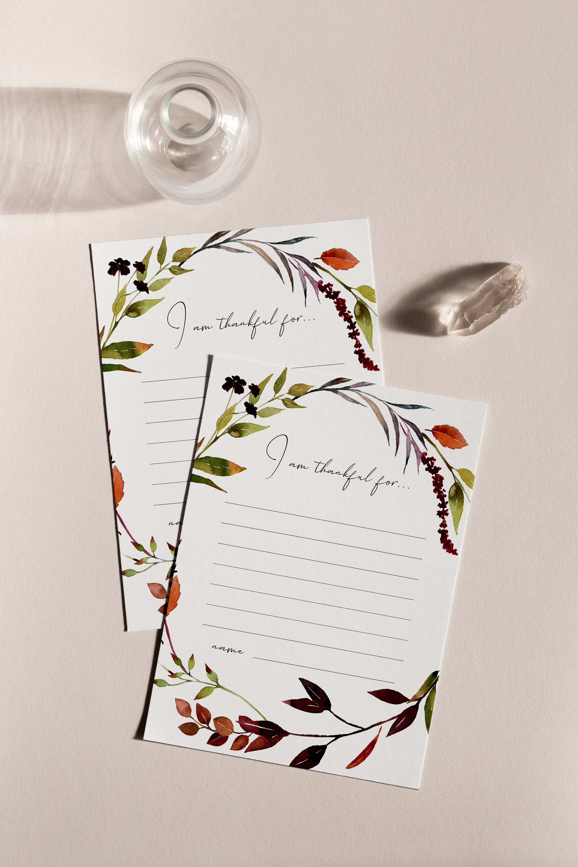 I Am Thankful List Gratitude List Card Thanksgiving Decor I | Etsy