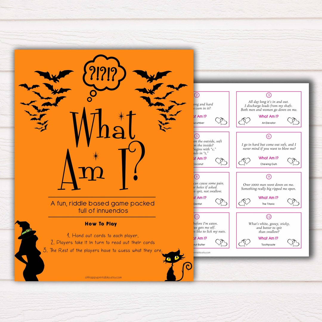 24 What Am I Innuendo Baby Shower Games, Innuendo Riddle Halloween Baby ...