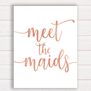 Rose Gold Meet the Maids Sign, Rose Gold Bridal Shower Signs, Meet the ...