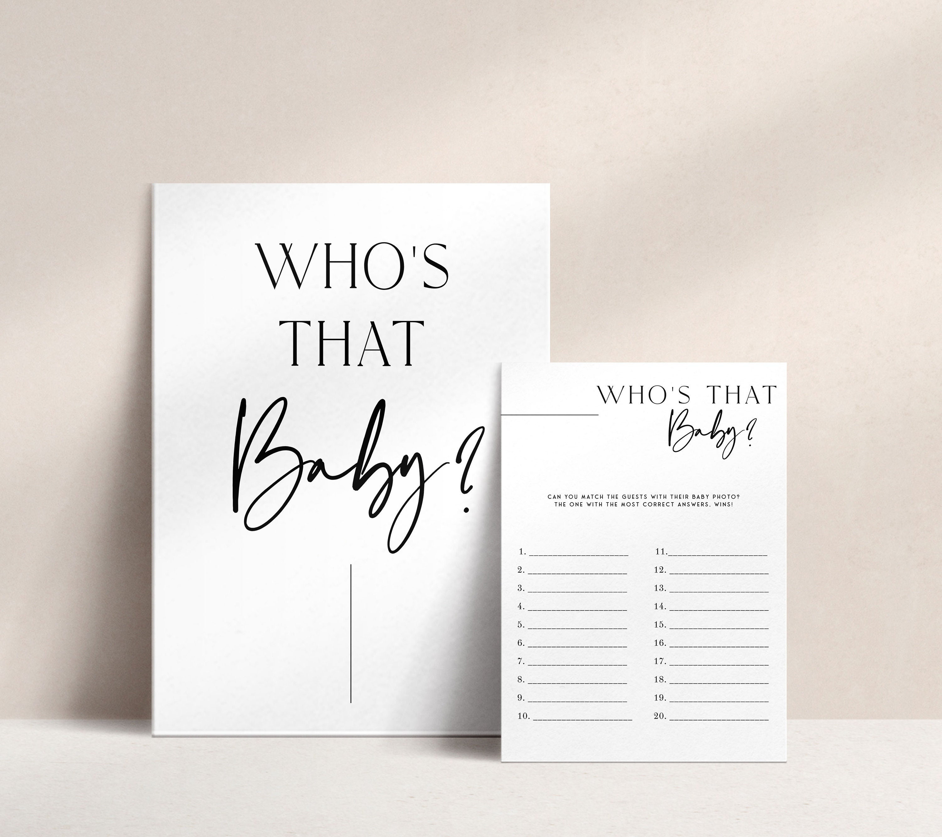 Who's That Baby Game Printable Baby Shower Games Modern - Etsy Australia