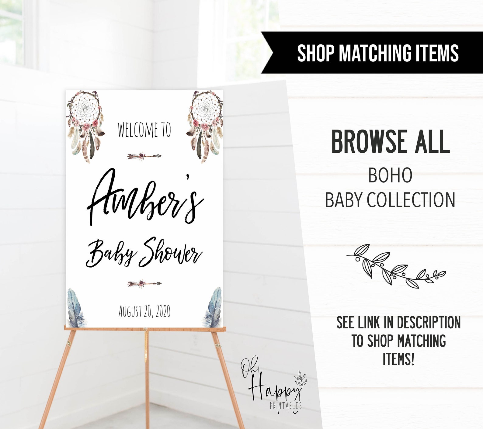 Boho Baby Shower Signs Baby Shower Sign Printable Boho Baby - Etsy