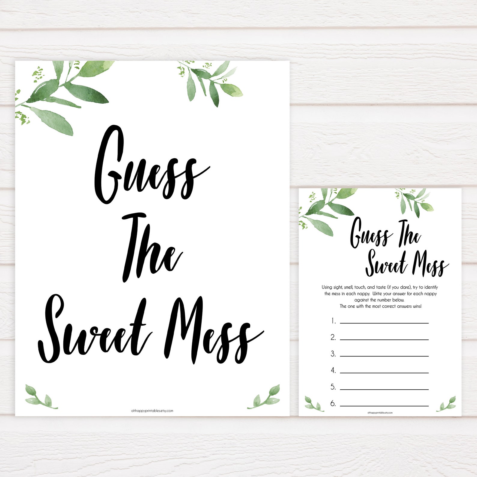 Guess the Sweet Mess Baby Shower Game Printable Baby Shower | Etsy UK