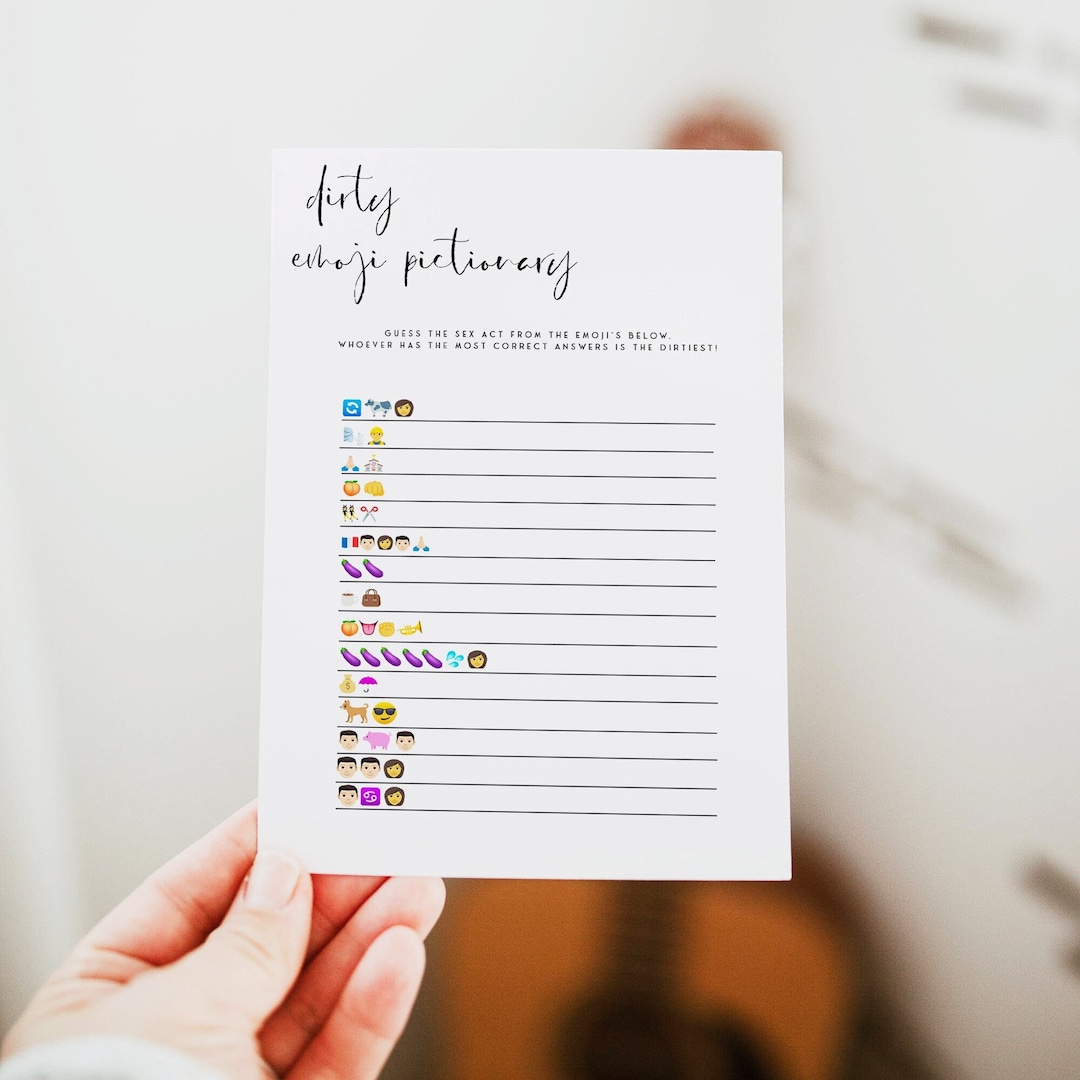 DIRTY Emoji Pictionary Game, Fun Bachelorette Party Games, Hen Party ...