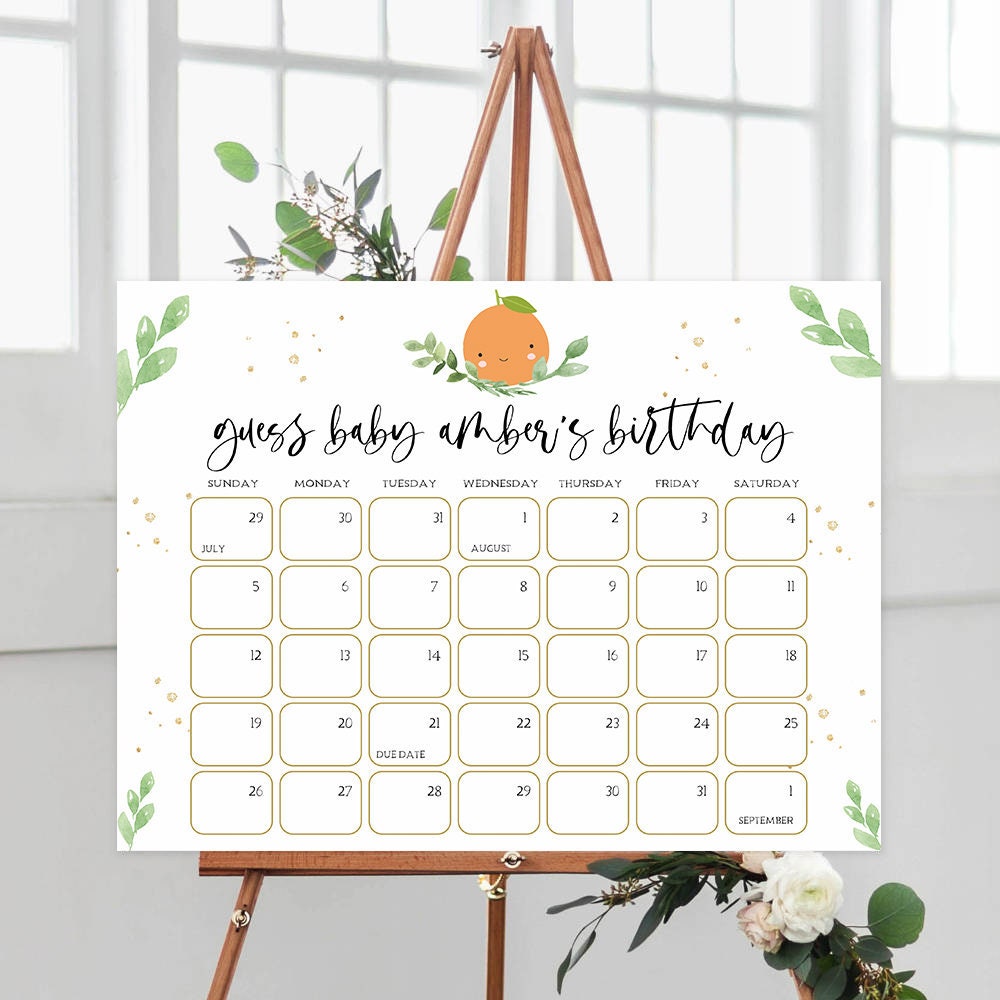 Little Cutie Baby Shower Baby Birth Prediction Game - Etsy
