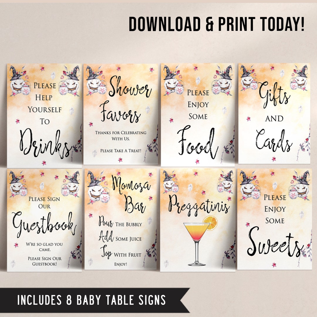 Halloween Pumpkin Baby Shower Signs Baby Shower Sign - Etsy