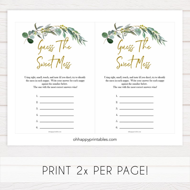 Floral Baby Shower Guess the Mess Game Printable Baby Shower - Etsy