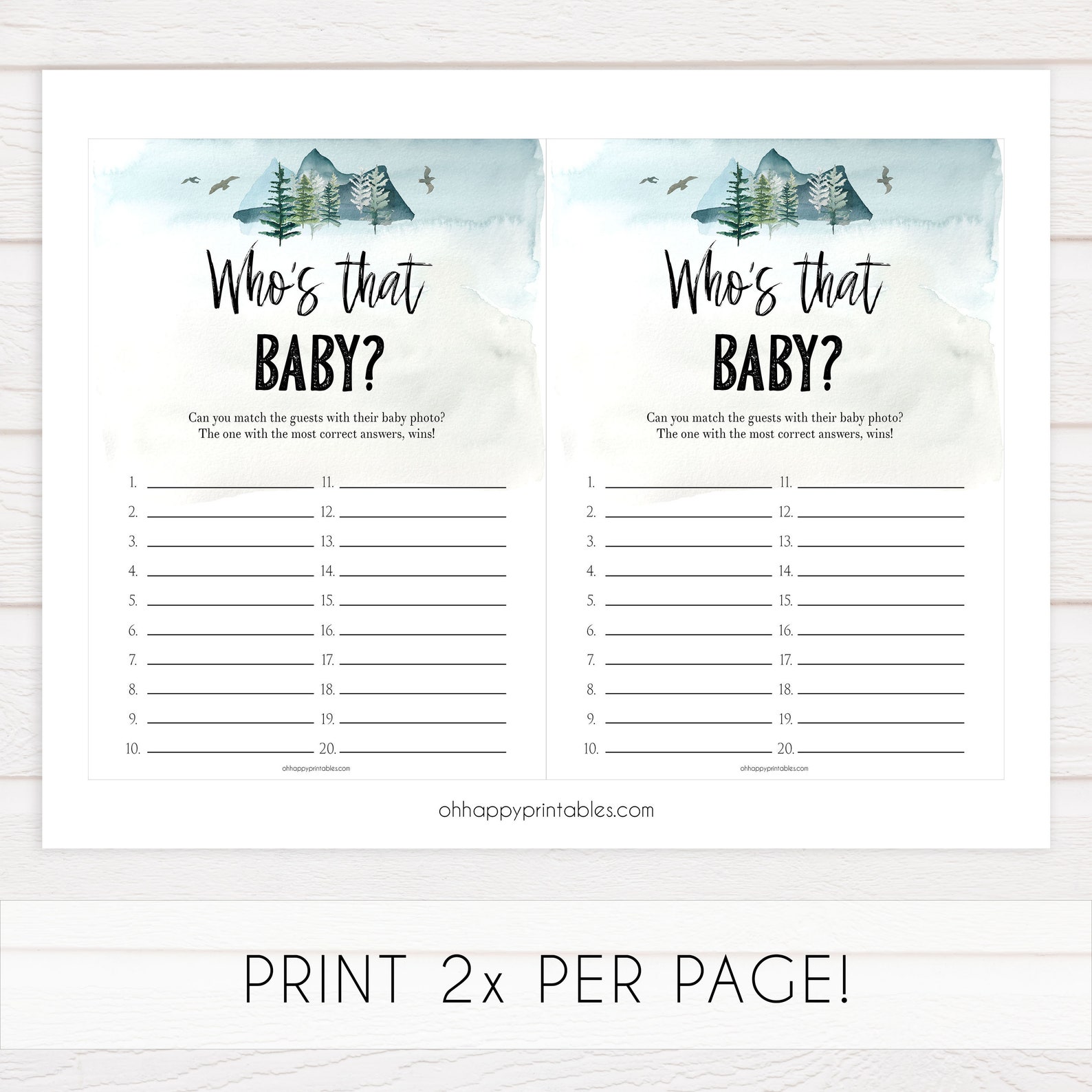 Who's That Baby Game Printable Baby Shower Games - Etsy
