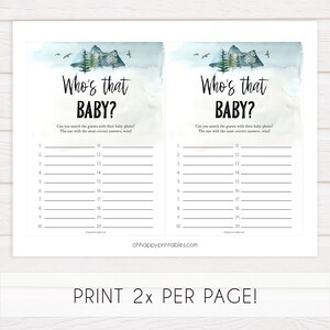 Who's That Baby Game, Printable Baby Shower Games, Adventure Awaits ...