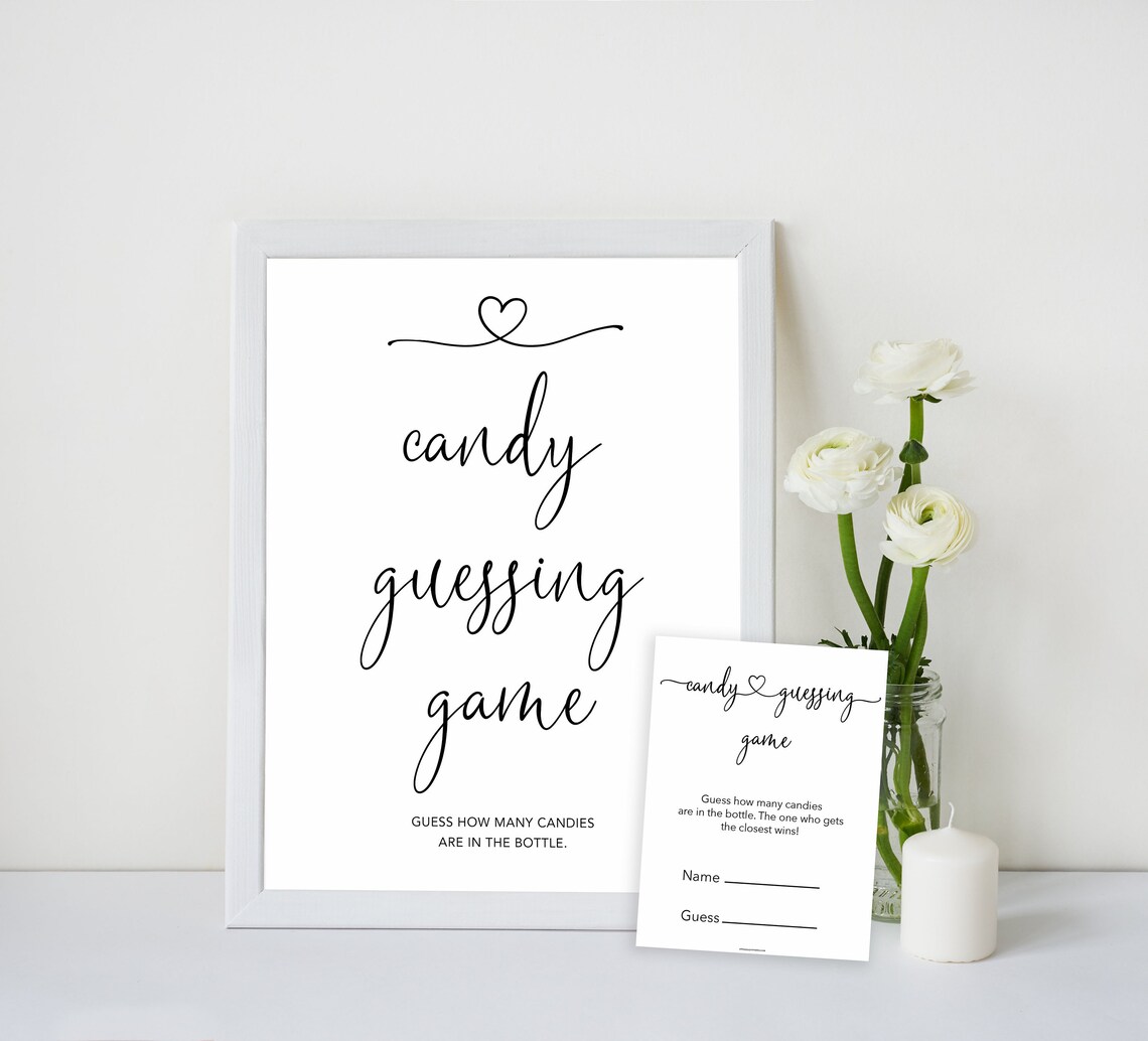 Minimalist Candy Guessing Game Printable Baby Games Candy - Etsy