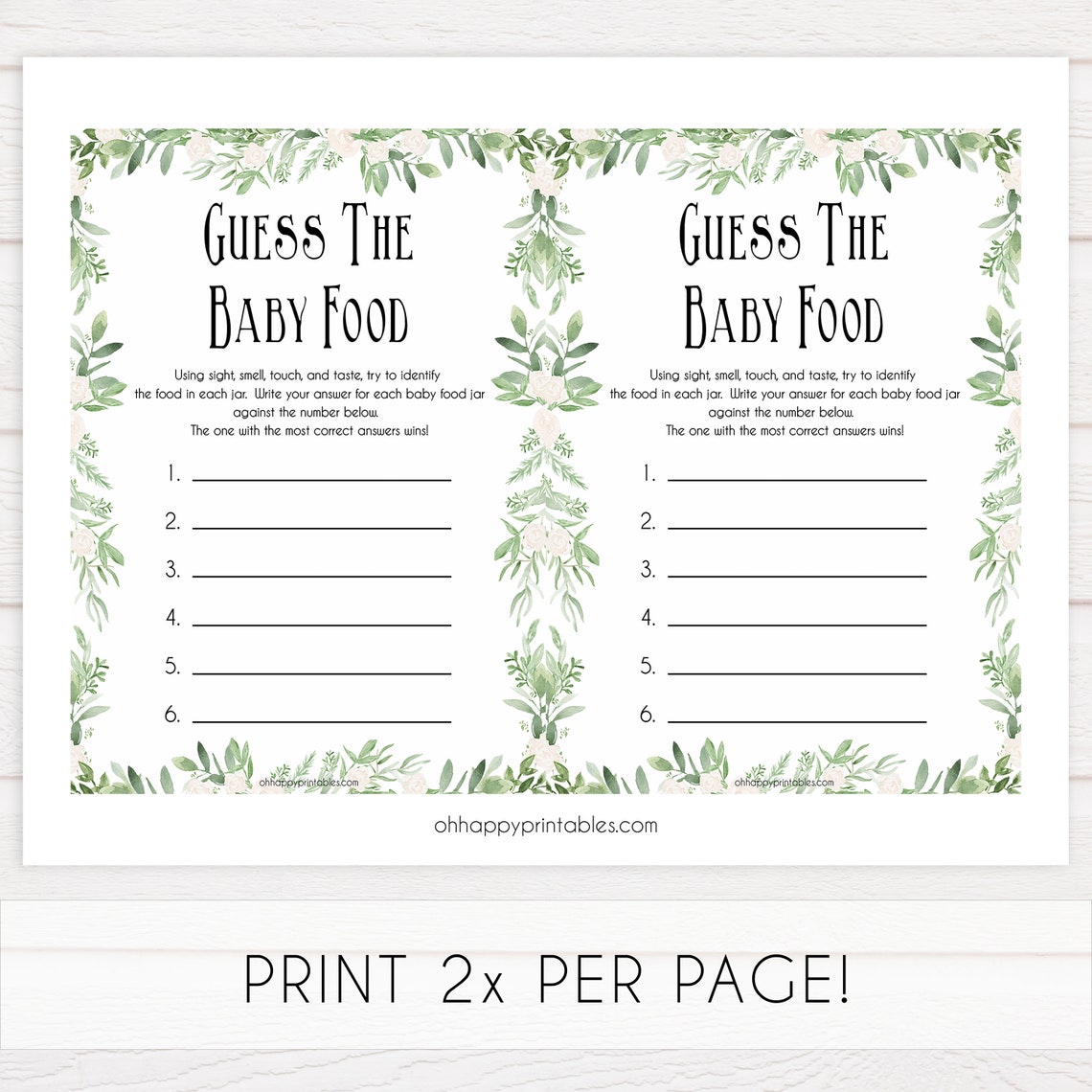 Guess the Baby Food Game Printable Baby Shower Games - Etsy