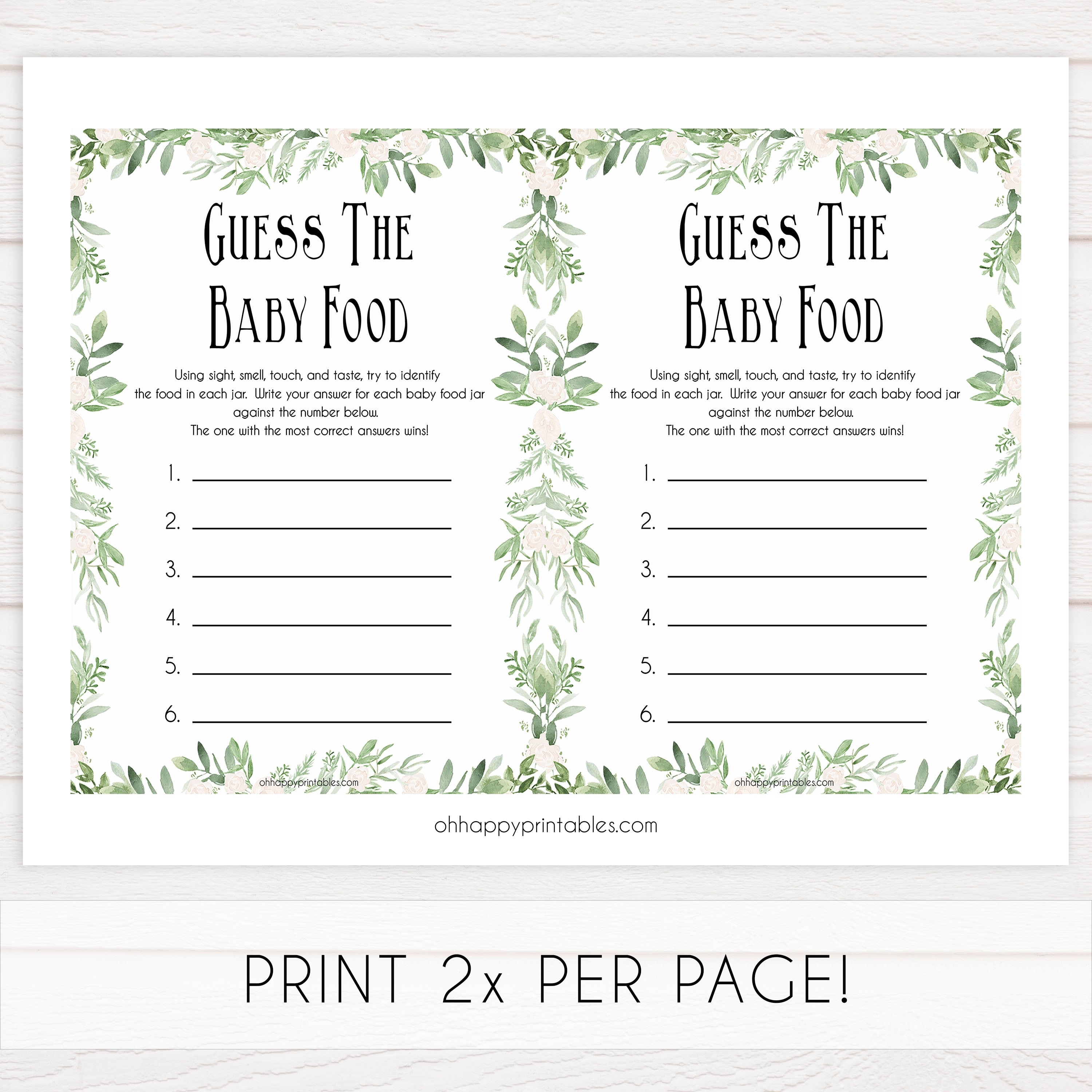 Guess the Baby Food Game Printable Baby Shower Games - Etsy