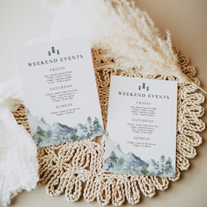 OREGON Mountain Itinerary Template, Bachelorette Weekend Itinerary, Hen ...