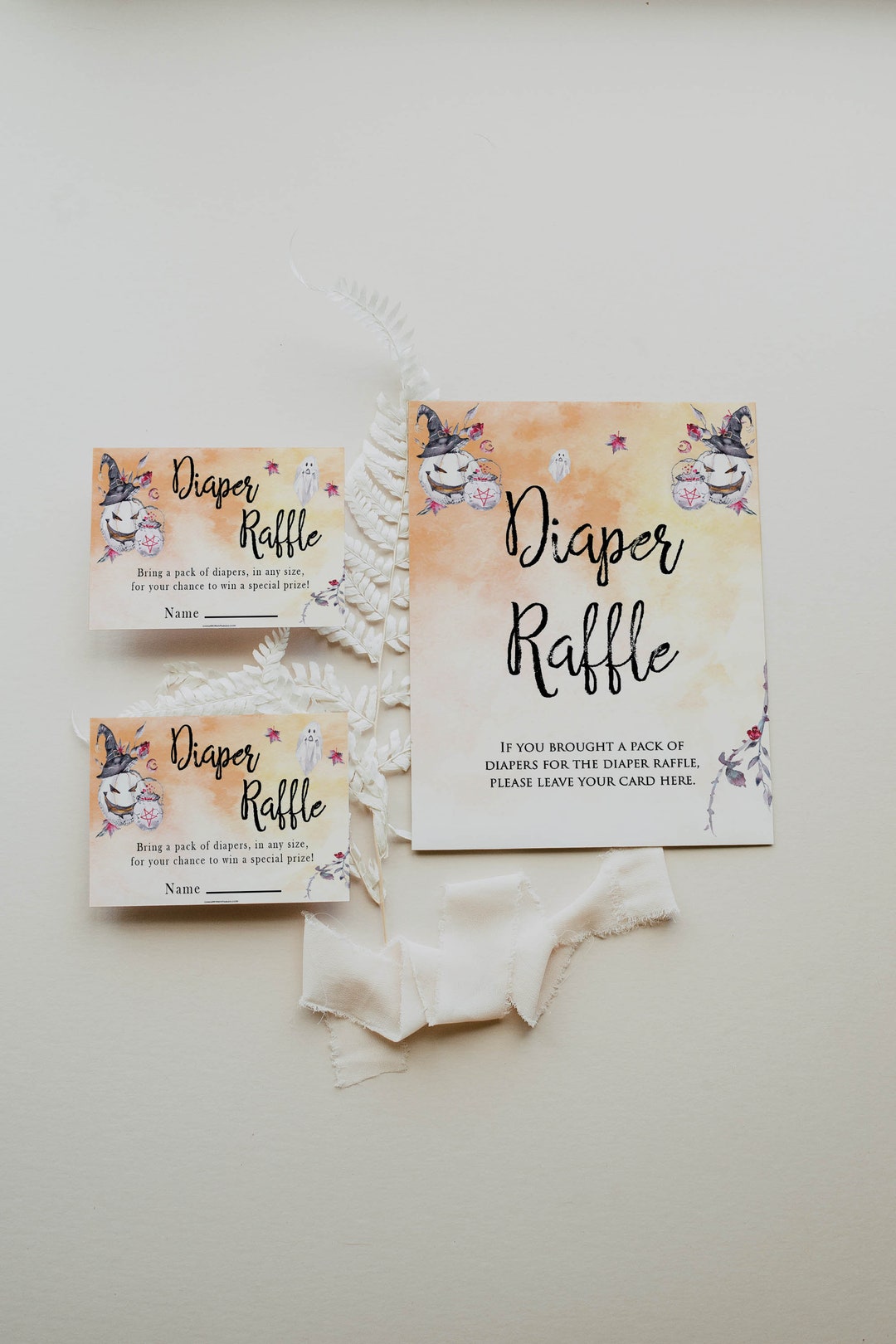 Halloween Pumpkin Diaper Raffle, Printable Baby Games, Diaper Game ...