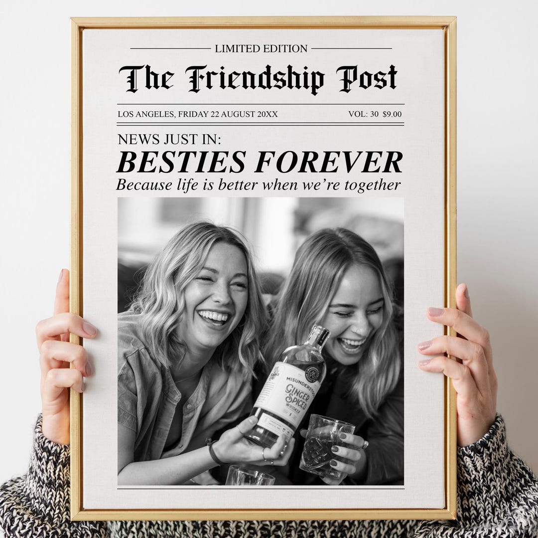 Besties Forever CUSTOM Newspaper Template, Personalized College ...