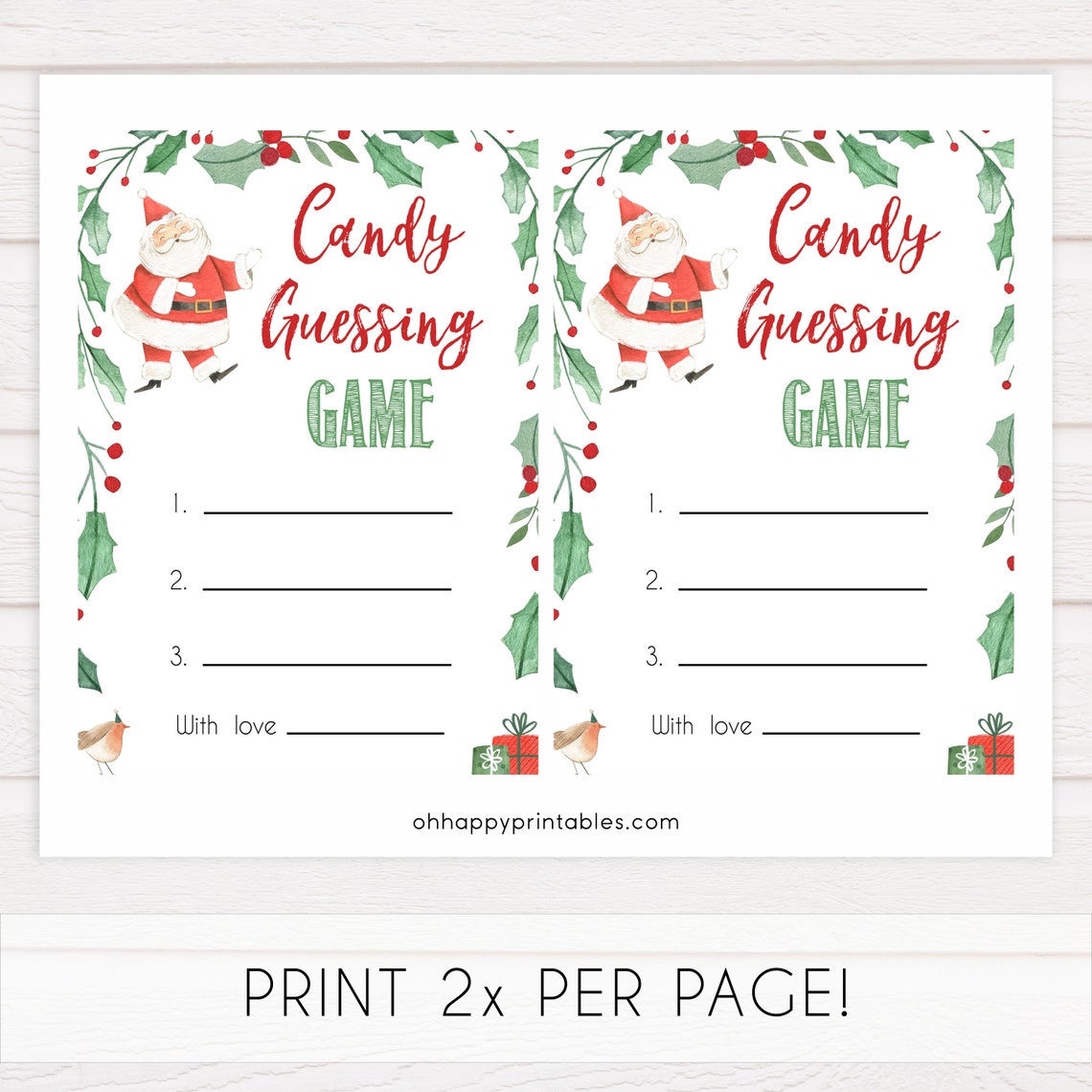 Christmas Candy Guessing Game Printable Baby Games Candy - Etsy