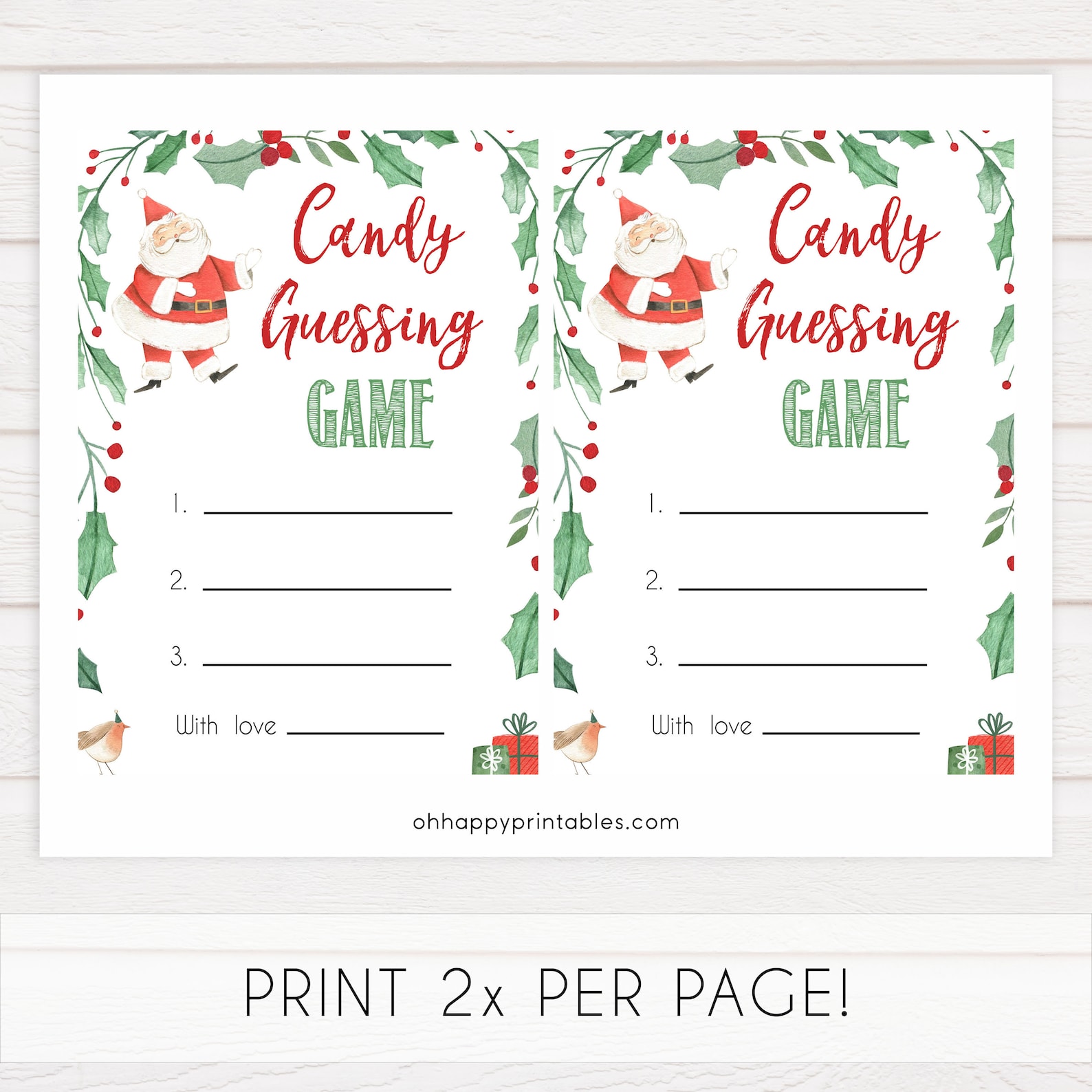 Christmas Candy Guessing Game Printable Baby Games Candy - Etsy
