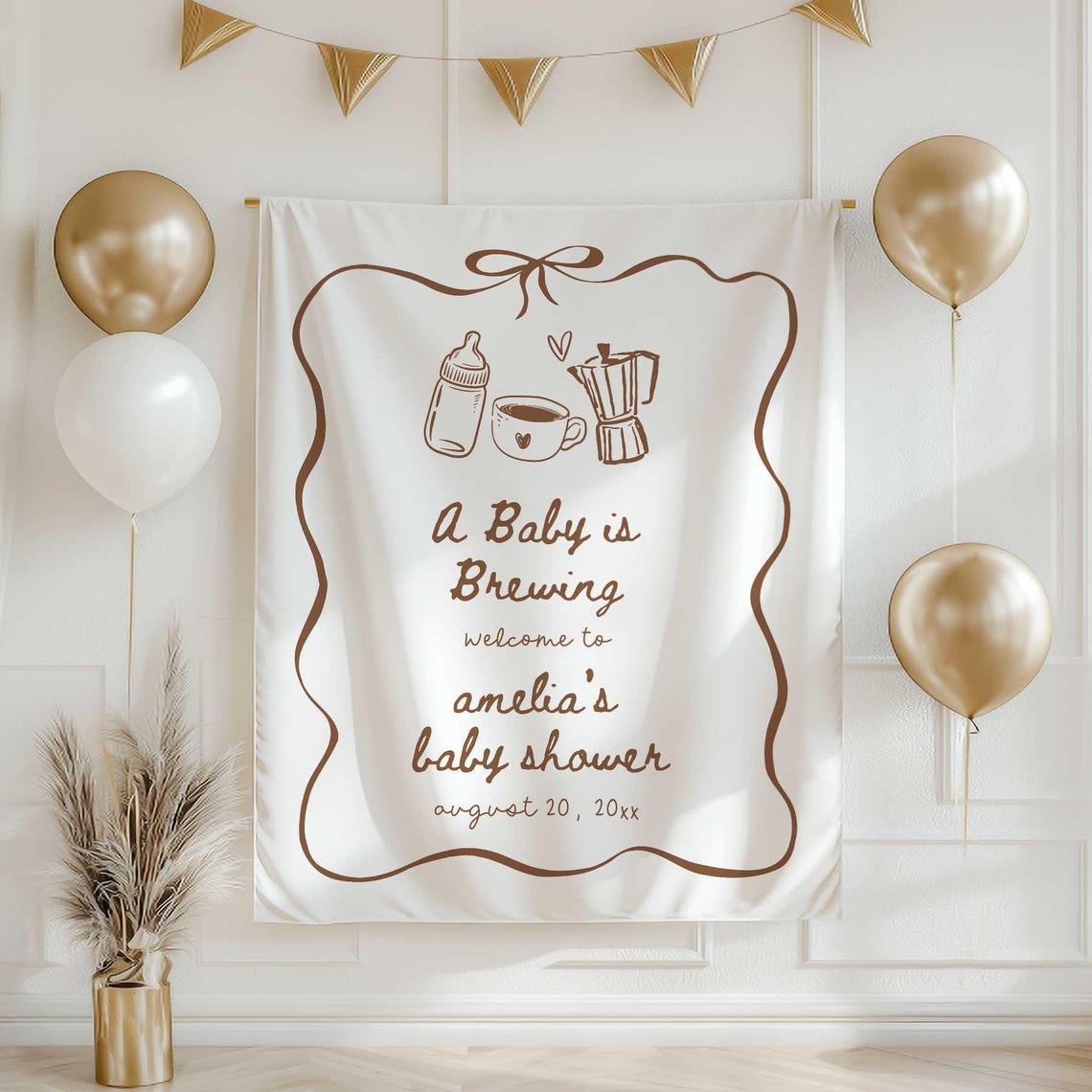 A Baby is Brewing Baby Shower Backdrop Decor, Baby Brewing Baby Shower ...