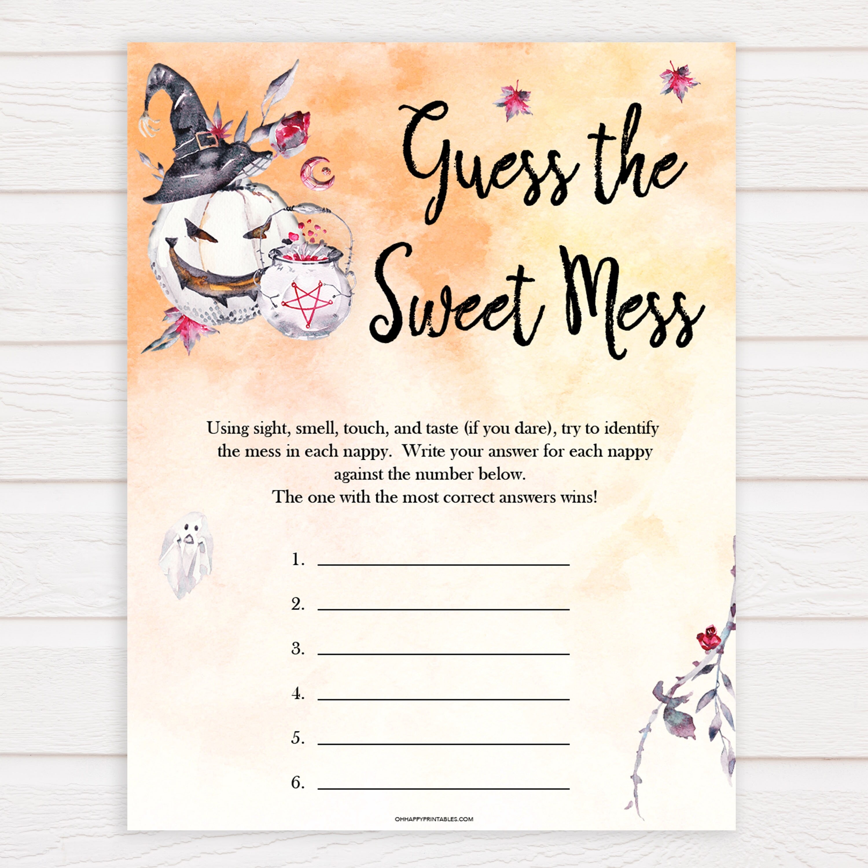 Halloween Pumpkin Baby Shower Guess The Mess Game Baby Shower | Etsy