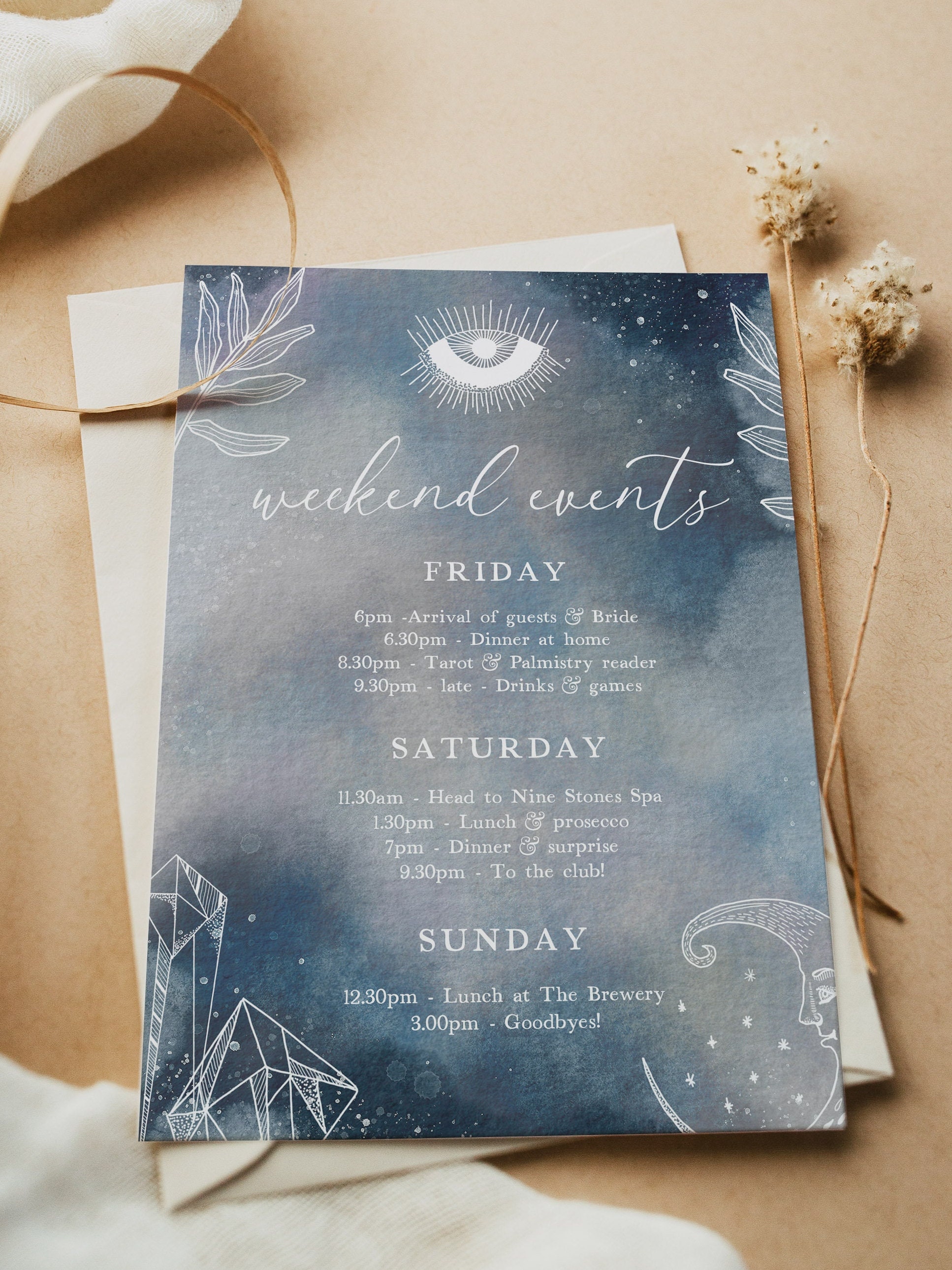 LUNA Celestial Bachelorette Party Invitation Witchy - Etsy