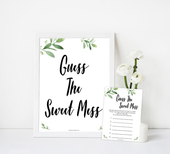 Guess The Sweet Mess Baby Shower Game Printable Baby Shower | Etsy
