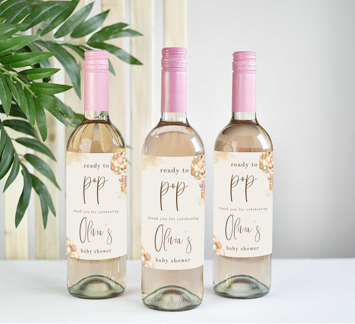 EDITABLE Wine Label Template Wine Labels We Can Bearly Wait - Etsy UK