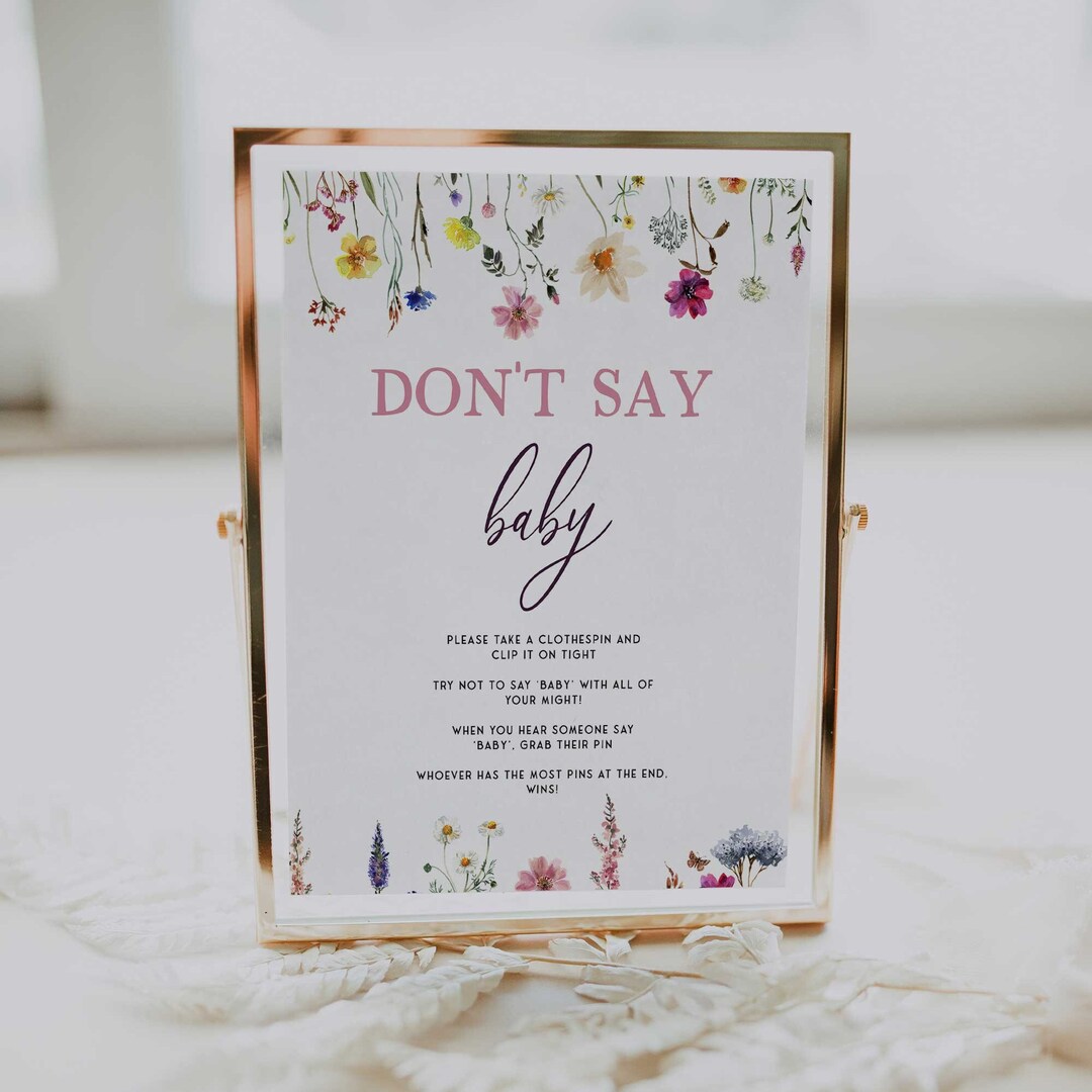 Don't Say Baby, Don't Say Baby Sign, Printable Baby Shower Games, Wild ...