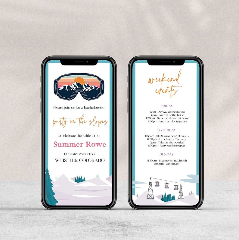 ASPEN Ski Party Invitation Party on the Slopes Birthday - Etsy