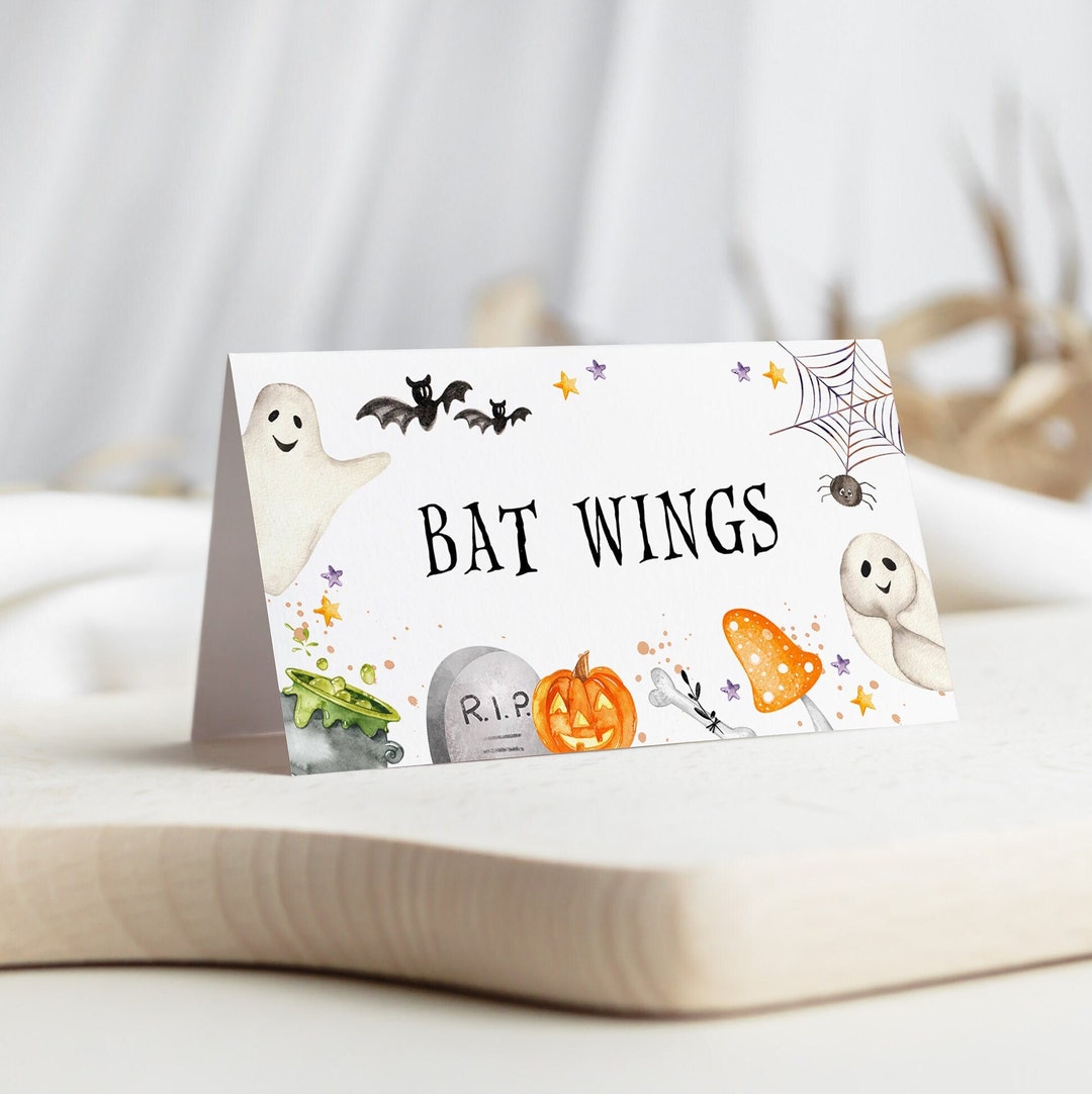 Kids Halloween Food Tent Template, Printable Food Label, Halloween ...