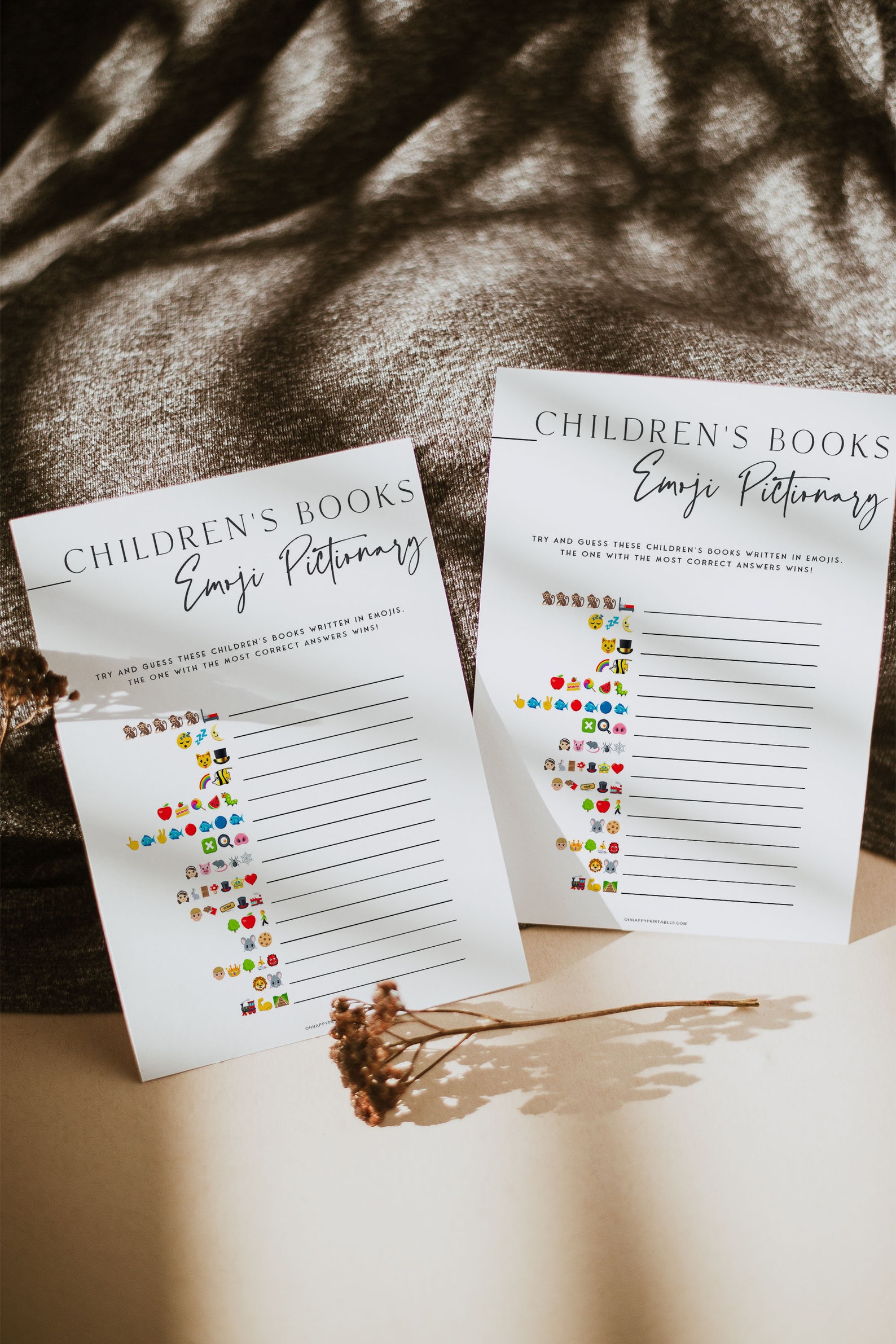 Childrens Books Emoji Pictionary Printable Baby Shower Games | Etsy