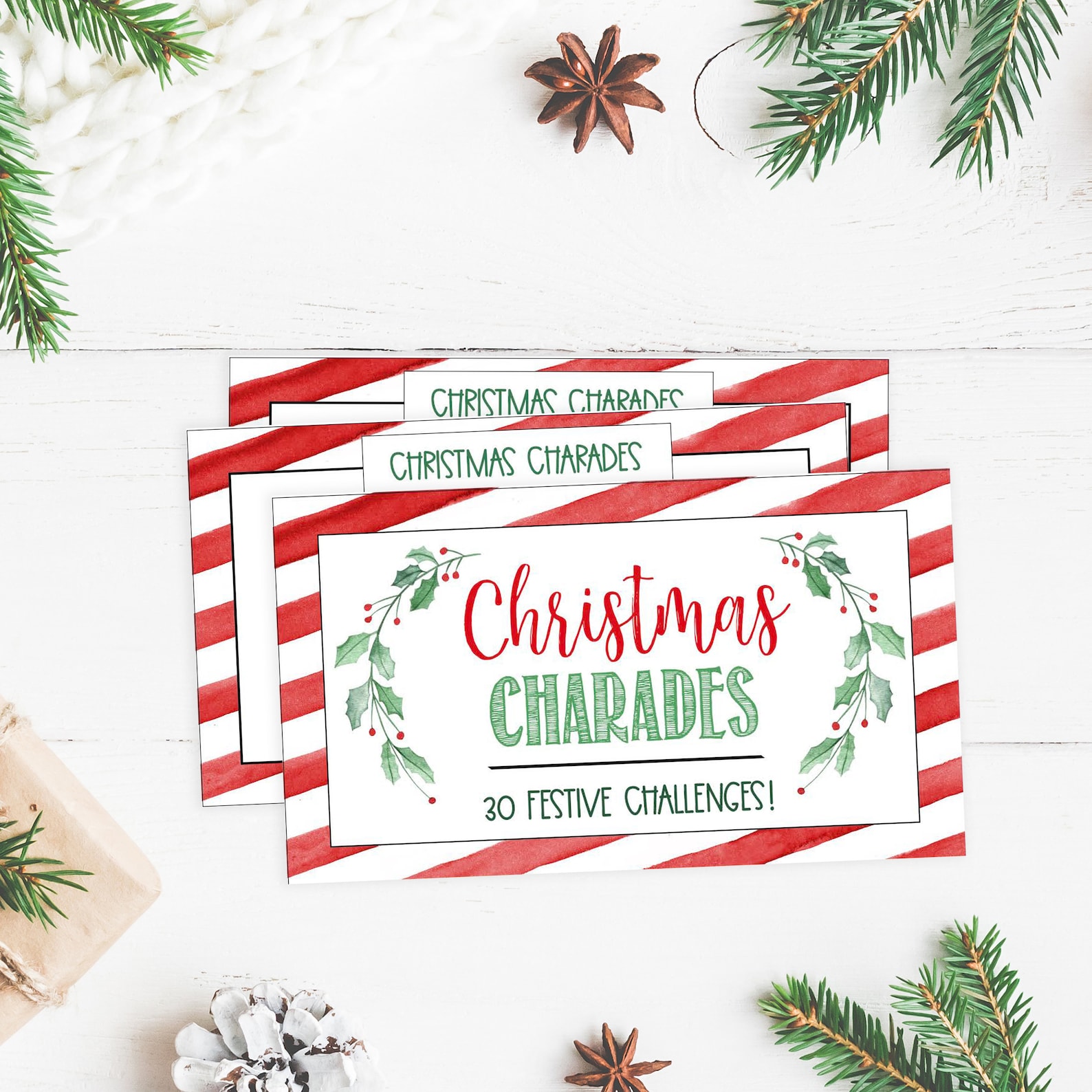 Christmas Party Game Christmas Charades Printable Christmas - Etsy
