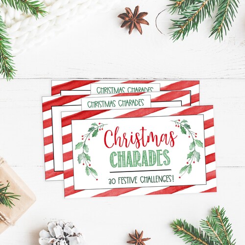 Christmas Party Game Christmas Charades Printable Christmas - Etsy