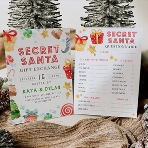 Secret Santa Bundle Printable, Secret Santa Invite, Gift Exchange ...